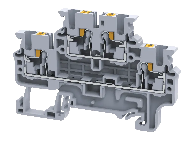 CPDL4 - 4 mm² Push-In Connection Double Level Terminal Block | Eklecmatic